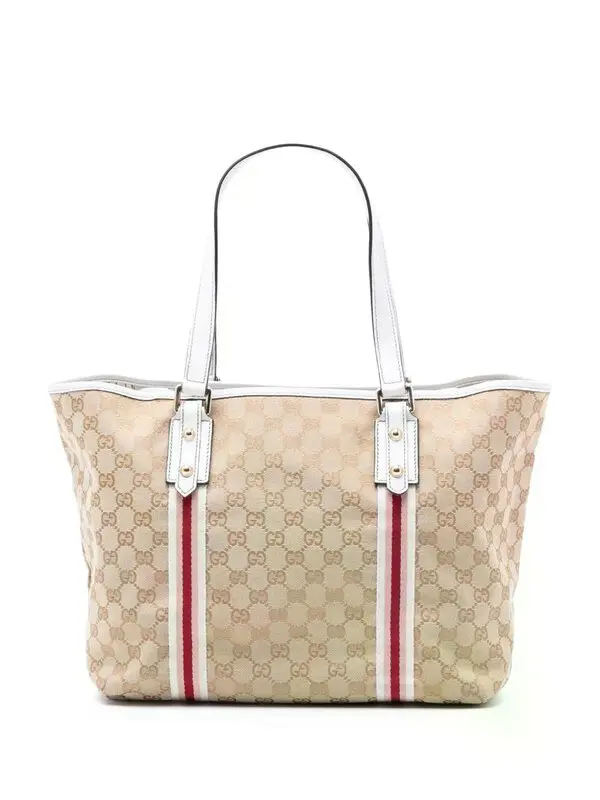 Gucci Large Gg Canvas Jolicoeur Tote Bag - Brown