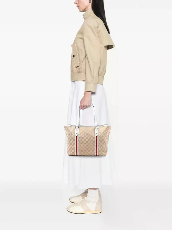 Gucci Large Gg Canvas Jolicoeur Tote Bag - Brown
