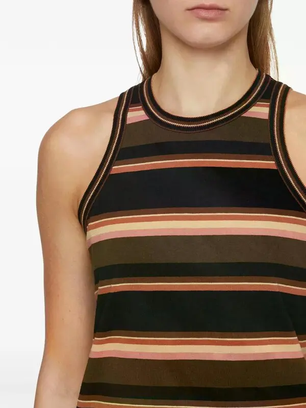 Sacai Striped Trim Top - Black