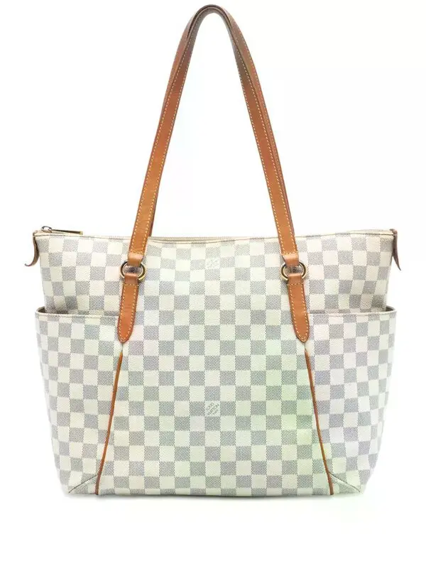LOUIS VUITTON 2012 Damier Azur Totally Gm Shoulder Bag - White