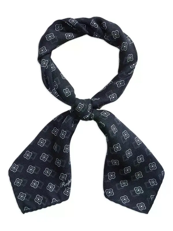Ralph Lauren Purple Label Printed Foulard Neckerchief - Blue