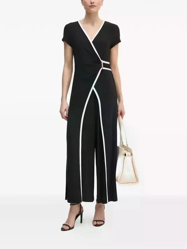 Joseph Ribkoff V-neck Buckle Jumpsuit - Black