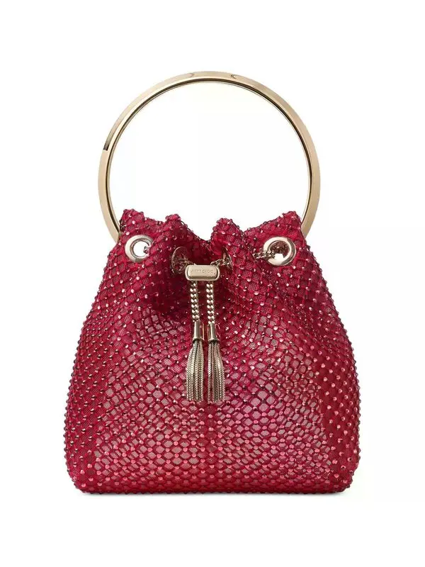 JIMMY CHOO Crystal Mesh Top-handle Bag