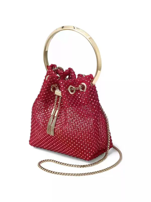 JIMMY CHOO Crystal Mesh Top-handle Bag