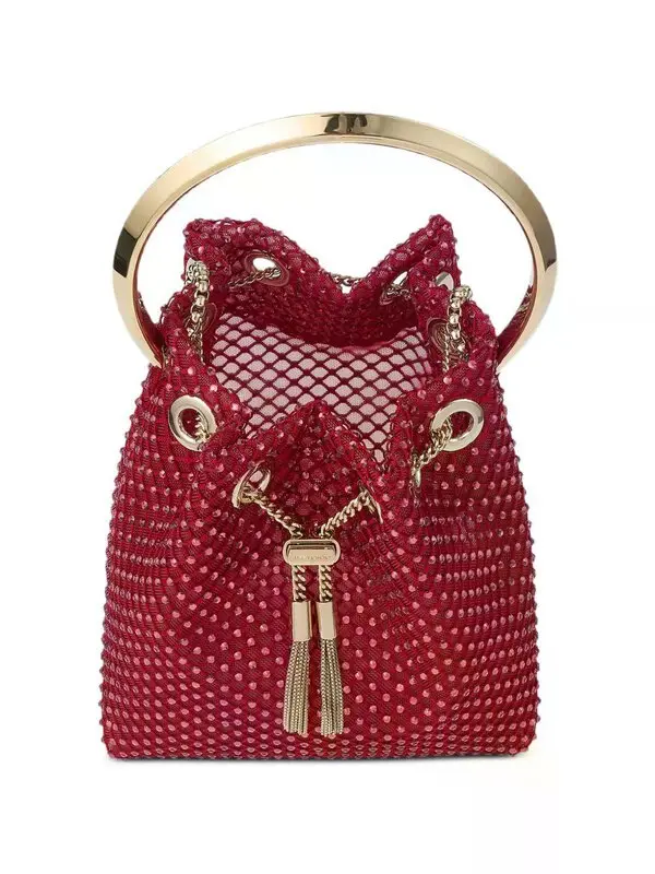 JIMMY CHOO Crystal Mesh Top-handle Bag