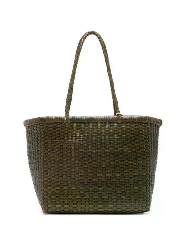 Dragon Diffusion Small Grace Basket Woven Tote Bag - Green
