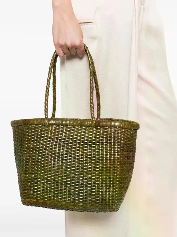 Dragon Diffusion Small Grace Basket Woven Tote Bag - Green