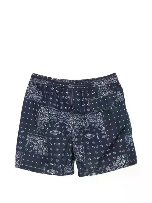 Eleventy Paisley-print Swim Shorts - Blue