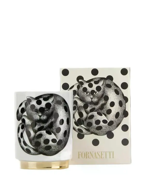 FORNASETTI Cat-print Candle