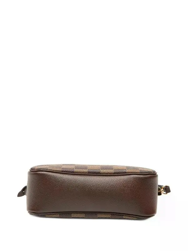 LOUIS VUITTON 2002 Damier Ebene Trousse Pochette Handbag - Brown