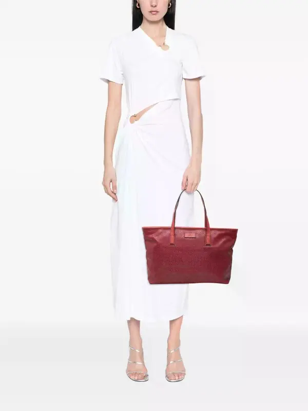 Gucci Gg Imprime Coated Canvas Tote Bag - Red