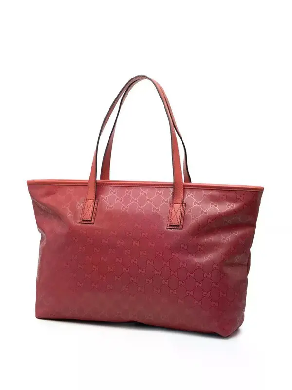 Gucci Gg Imprime Coated Canvas Tote Bag - Red