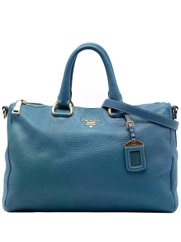 Prada Vitello Daino Zip Top Satchel