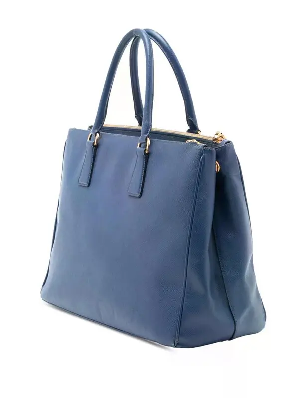 Prada Galleria Double Zip Tote Bag - Blue