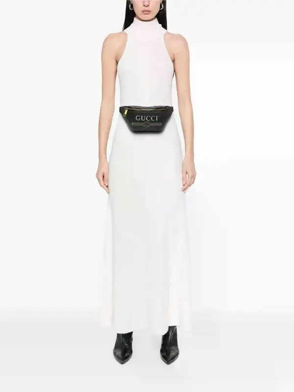 Gucci Small Grained Calfskin Logo Belt Bag - Black