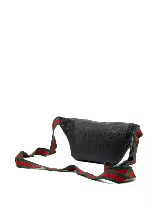 Gucci Small Grained Calfskin Logo Belt Bag - Black