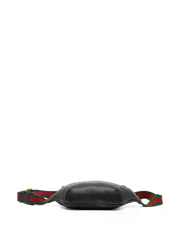 Gucci Small Grained Calfskin Logo Belt Bag - Black