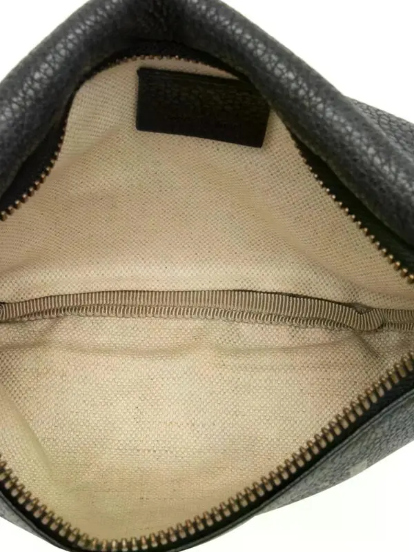 Gucci Small Grained Calfskin Logo Belt Bag - Black