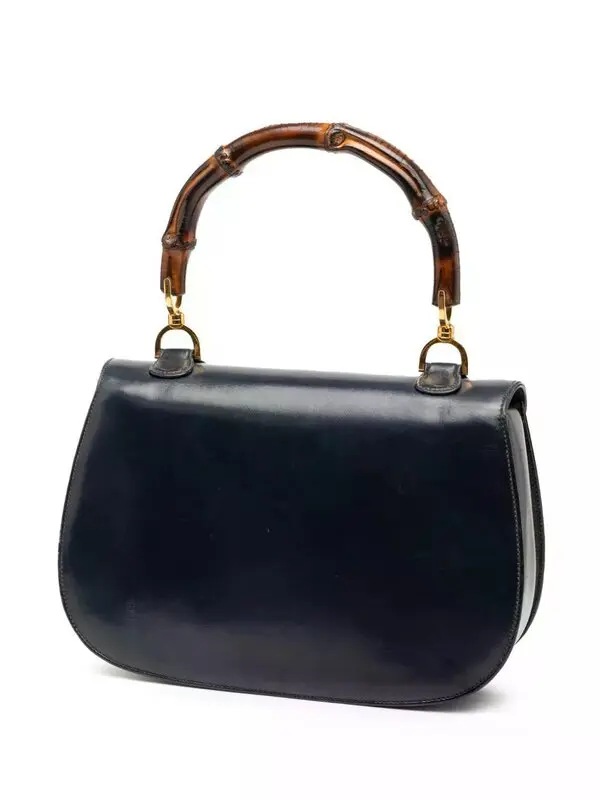 Gucci 20th Century Calfskin Bamboo Night Handbag - Blue