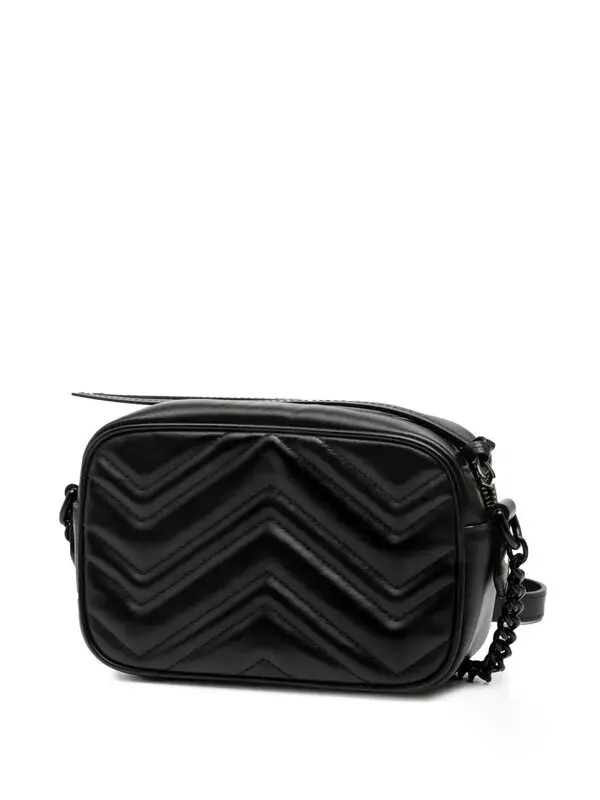 Gucci Mini Gg Marmont Matelasse Leather Crossbody Bag - Black
