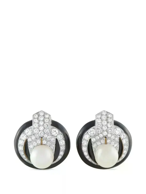 LB EXCLUSIVE Pearl-embellishment Clip-on Earrings - Silver