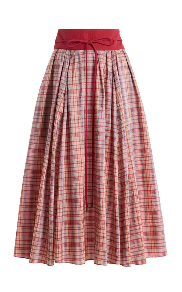 Rosie Assoulin Exclusive Pleated Silk-blend Full Midi Skirt