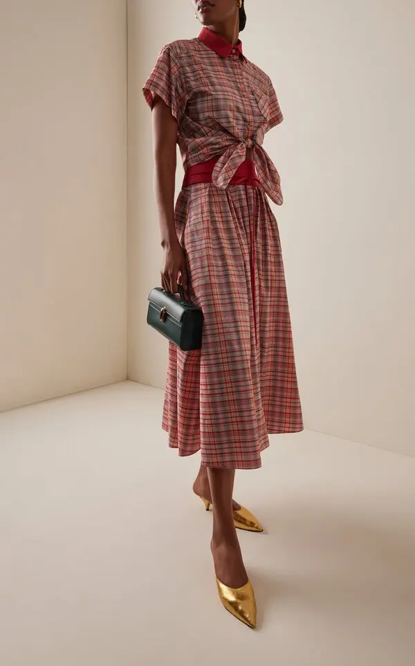 Rosie Assoulin Exclusive Pleated Silk-blend Full Midi Skirt