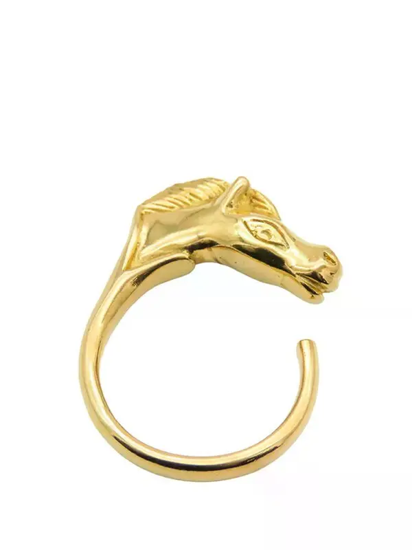 Hermès 1990-2000 Plated Cheval Ring - Gold
