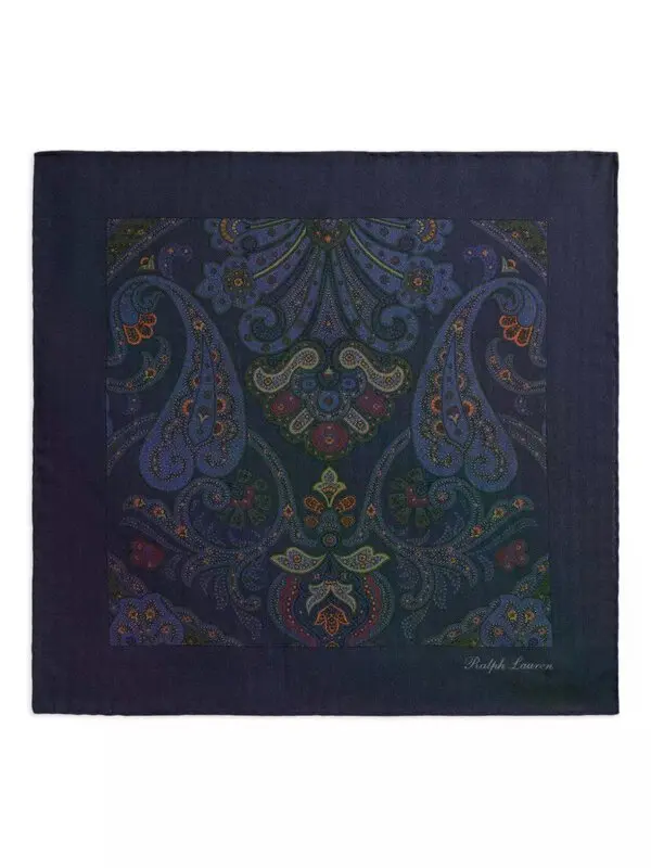 Ralph Lauren Purple Label Paisley-pattern Pocket Square - Blue