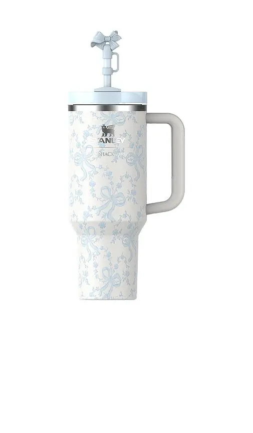STANLEY X Loveshackfancy The Quencher H2.o Flowstate Tumbler 40oz In Baby Blue - Coquette Bow Winter Ice