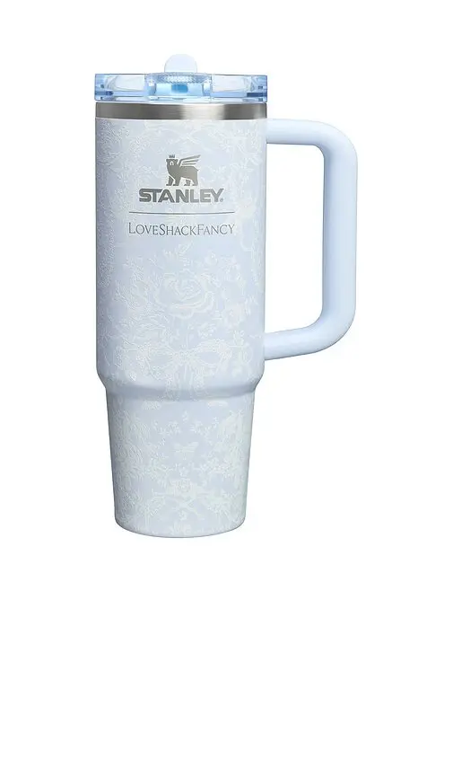 STANLEY X Loveshackfancy The Quencher Protour Flip Straw Tumbler 30oz In Baby Blue - Toscana Toile Alpine Blue