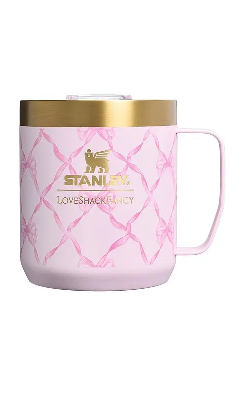 STANLEY X Loveshackfancy The Stay-hot Camp Mug Set Of 2 In Pink - Baby Bow Peppermint Pink