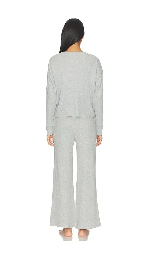 Polo Ralph Lauren Crew Neck Wide Leg Pant Set - Heather Grey