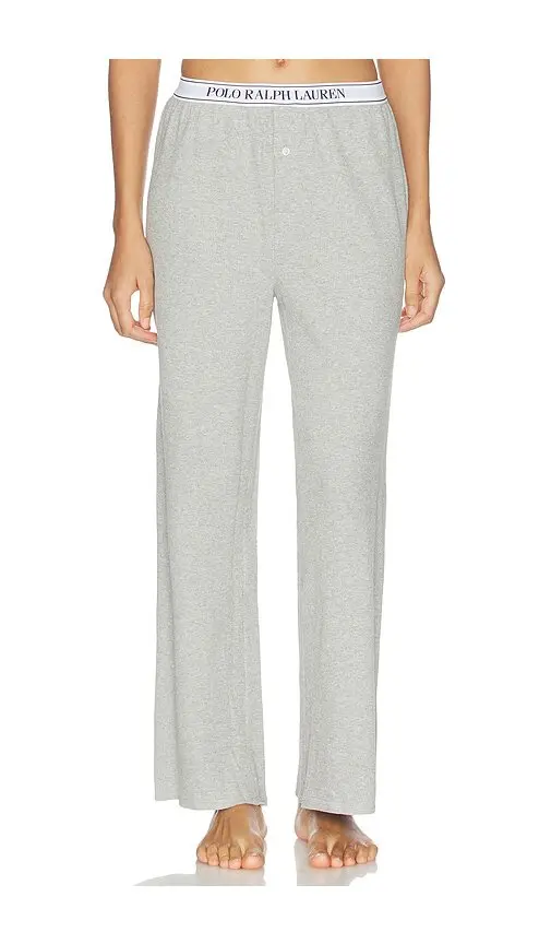 Polo Ralph Lauren Crew Neck Wide Leg Pant Set - Heather Grey