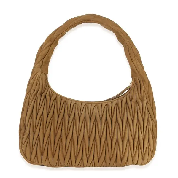 Miu Miu Suede Matelasse Wander Hobo - Brown