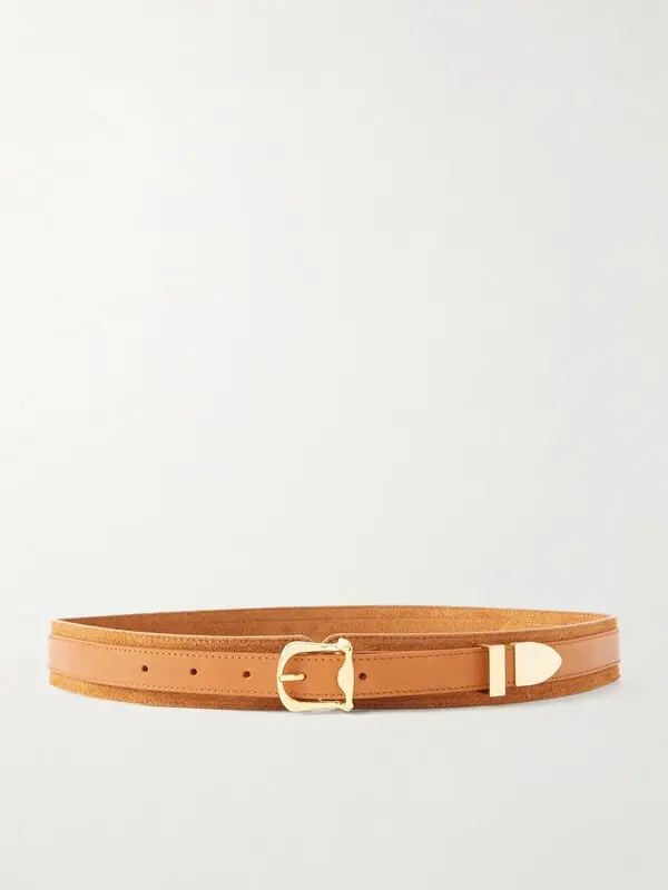 Giuliva Heritage Steven Suede And Leather Waist Belt - Brown