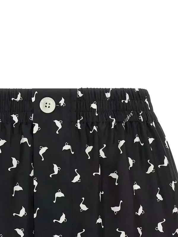 Moschino Printed Silk Twill Shorts - Black