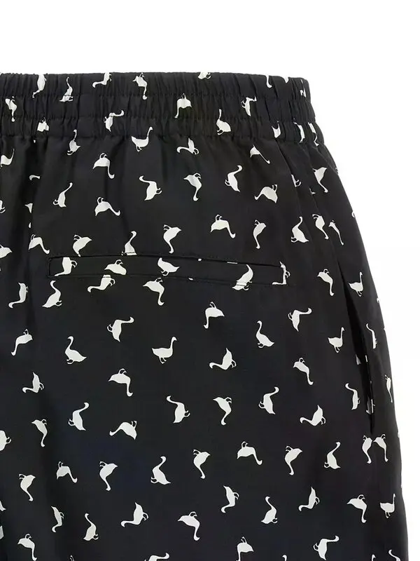 Moschino Printed Silk Twill Shorts - Black