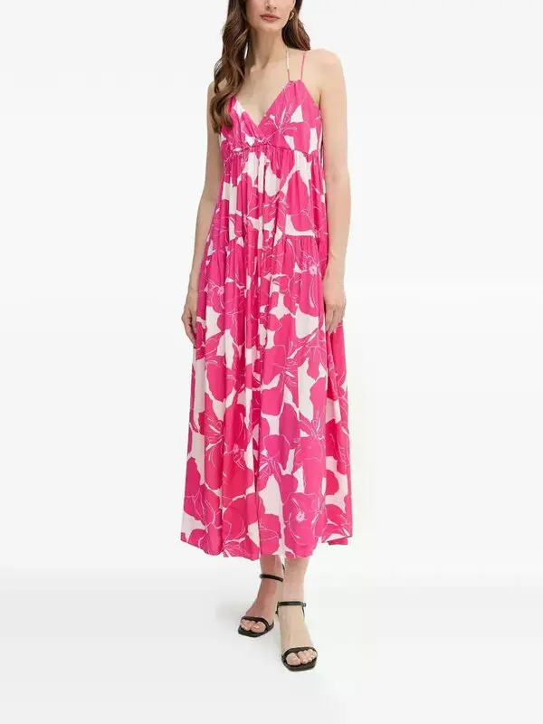 MARC AUREL Floral-print V-neck Maxi Dress - Pink