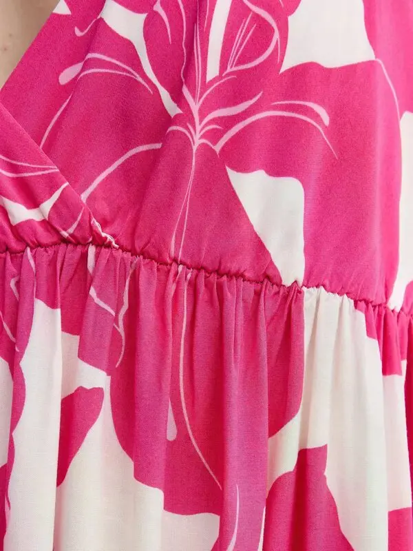 MARC AUREL Floral-print V-neck Maxi Dress