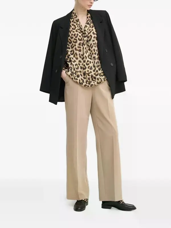 OUI Leopard Print Tie Blouse