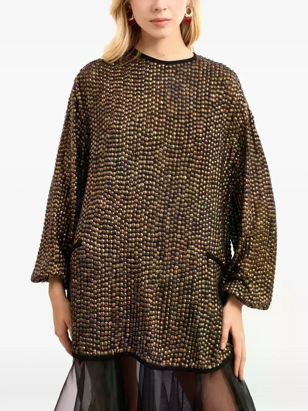 GEMY MAALOUF Embellished Crewneck Blouse