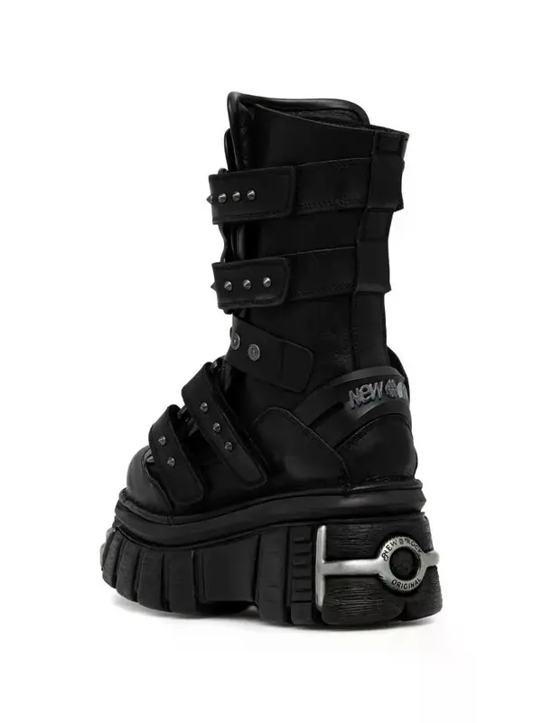 NEW ROCK Buckle-studded Platform Boots