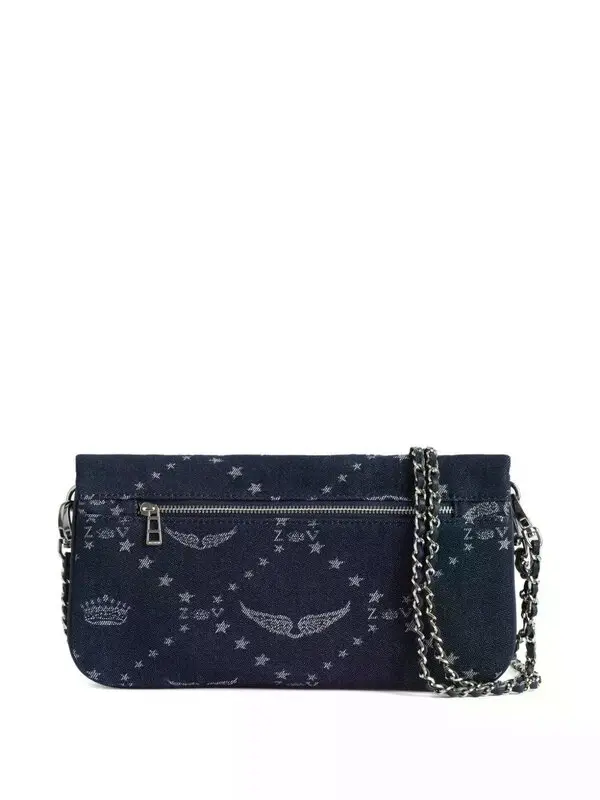 Zadig&Voltaire Rock Denim Monogram Chain Crossbody Bag