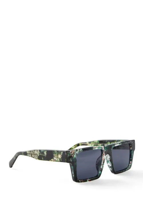 COTTON ON Visionary Rectangle Sunglasses - Green And Black Tort Black