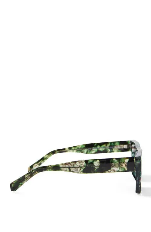 COTTON ON Visionary Rectangle Sunglasses - Green And Black Tort Black