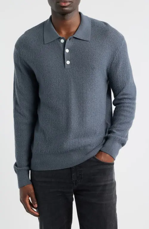 FRAME Long Sleeve Wool Polo Sweater