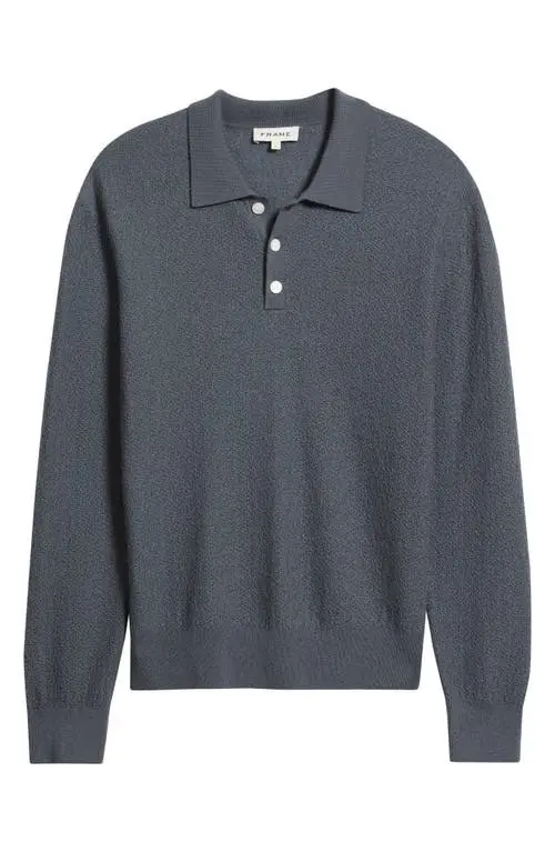 FRAME Long Sleeve Wool Polo Sweater