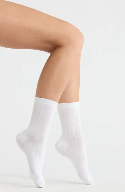 Nordstrom Ribbed Dress Socks - White