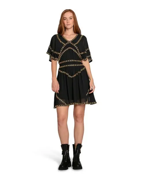 BELLE & BLOOM Beaded Trim Mini Dress